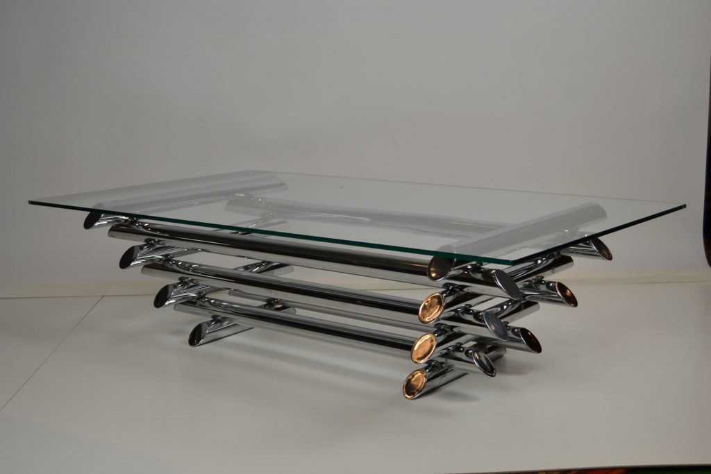 French Chrome Tubular Stacked Coffee Table, 1970s | Retro Station
