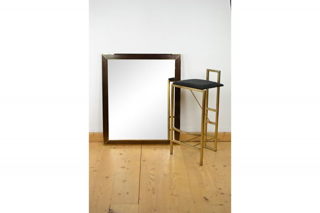 Large Brass Mirror in the style of Belgo Chrom | Retro Station