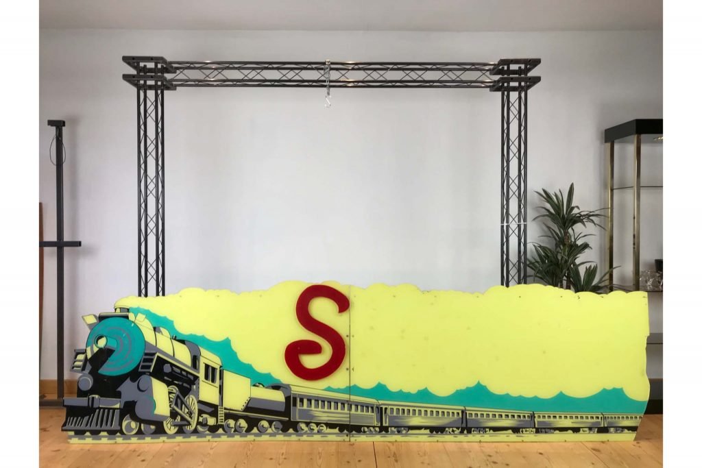 Large Plexi Glass Panel Here Comes the Train | Retro Station