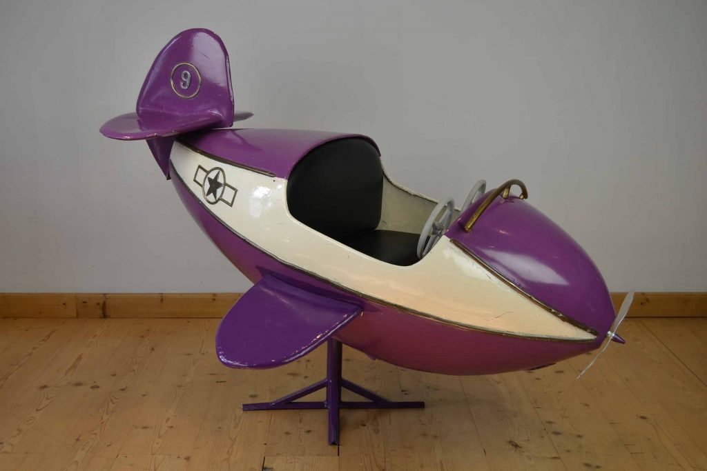 Vintage Metal Carousel Airplane | Retro Station